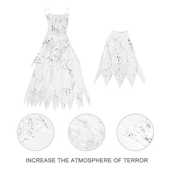 Dresses | Halloween Dressup Costume Bloody Bride Outfit Party Clothes ...